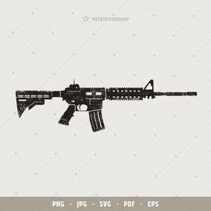 M4A1 Silhouette Svg | Grunge Gun Png | 2nd Amendment Png | Weapon ...