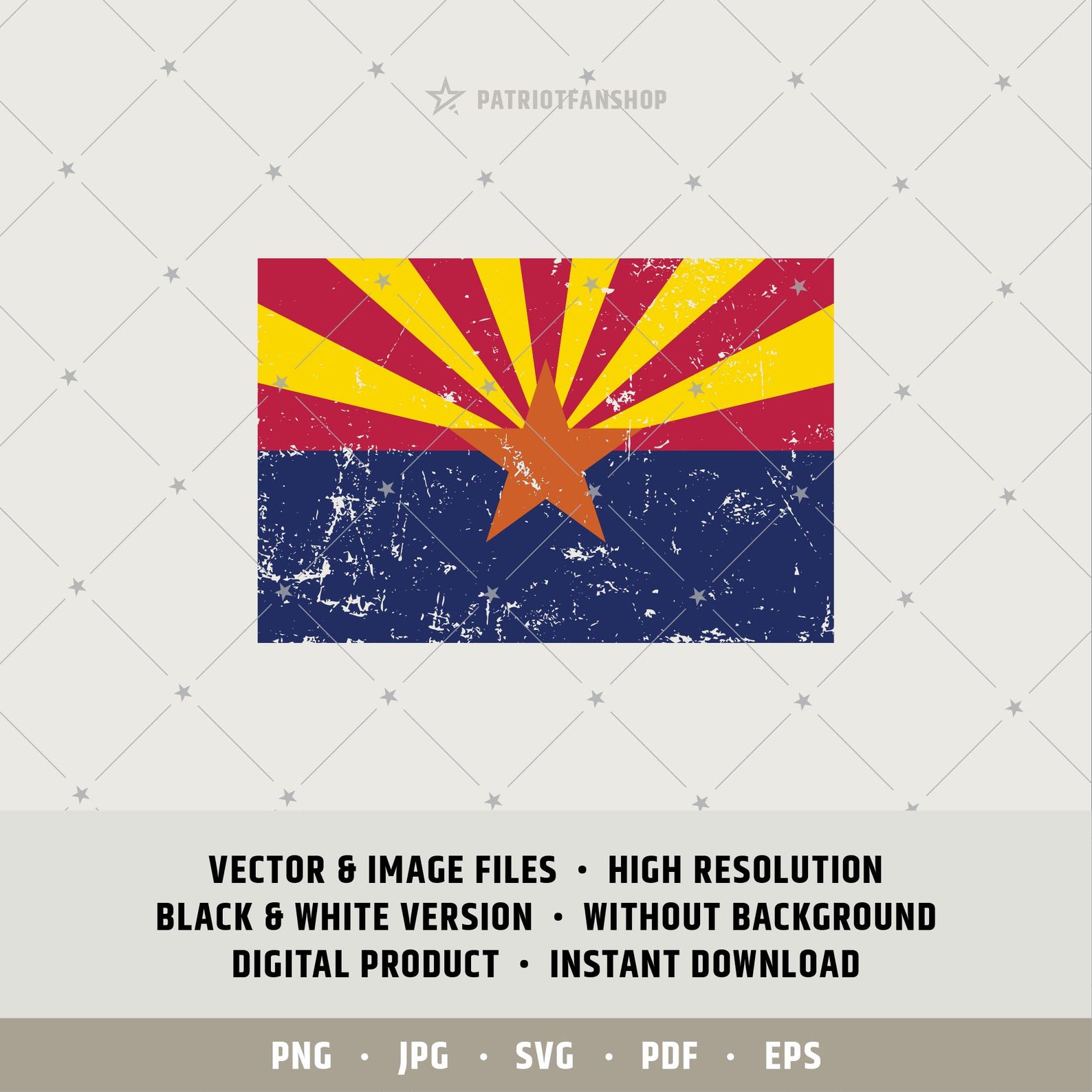 Arizona State Distressed Flag SVG PNG: Grunge Vector Cut File (digital ...
