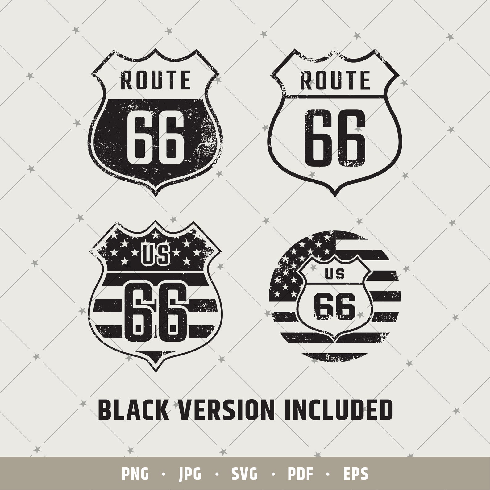 Route 66 Sign Pack SVG | Highway 66 Clipart | Vector Illustration | US ...