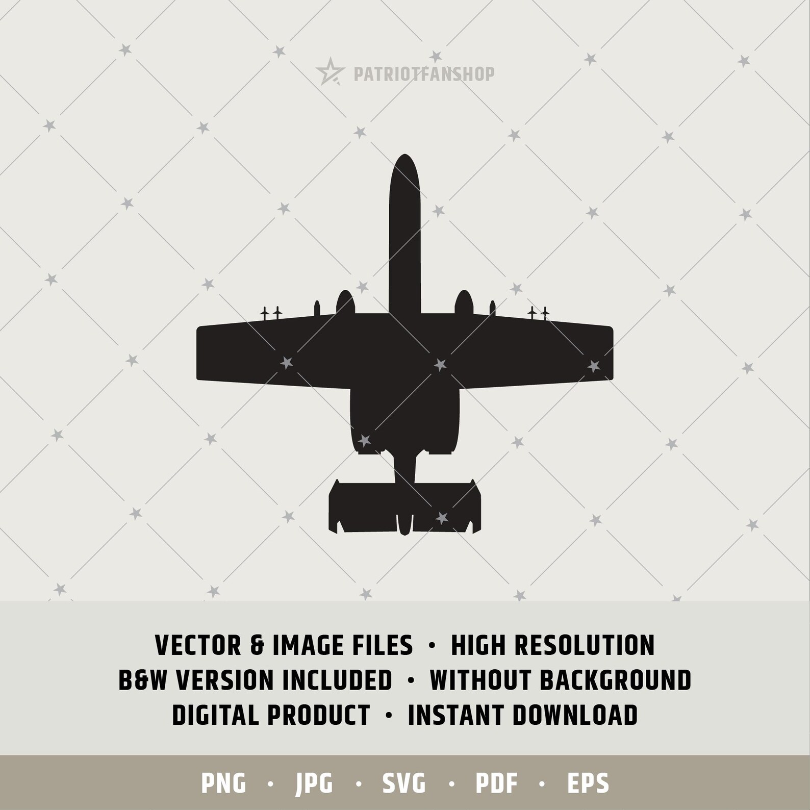 A-10 Thunderbolt Warthog Silhouette SVG, A10 USAF Png, F10 Military ...