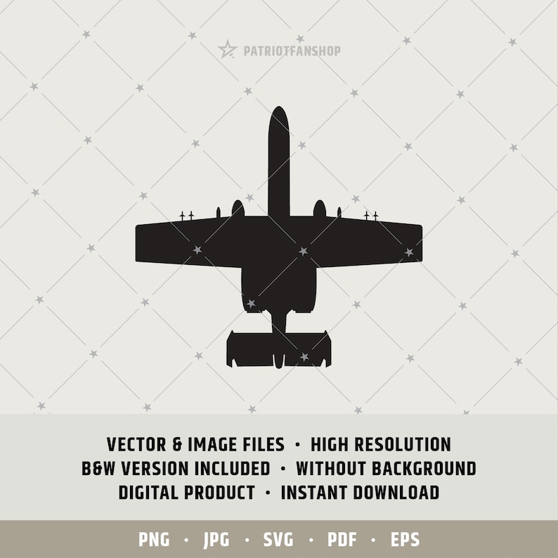 A-10 Thunderbolt Warthog Silhouette SVG, A10 USAF Png, F10 Military ...