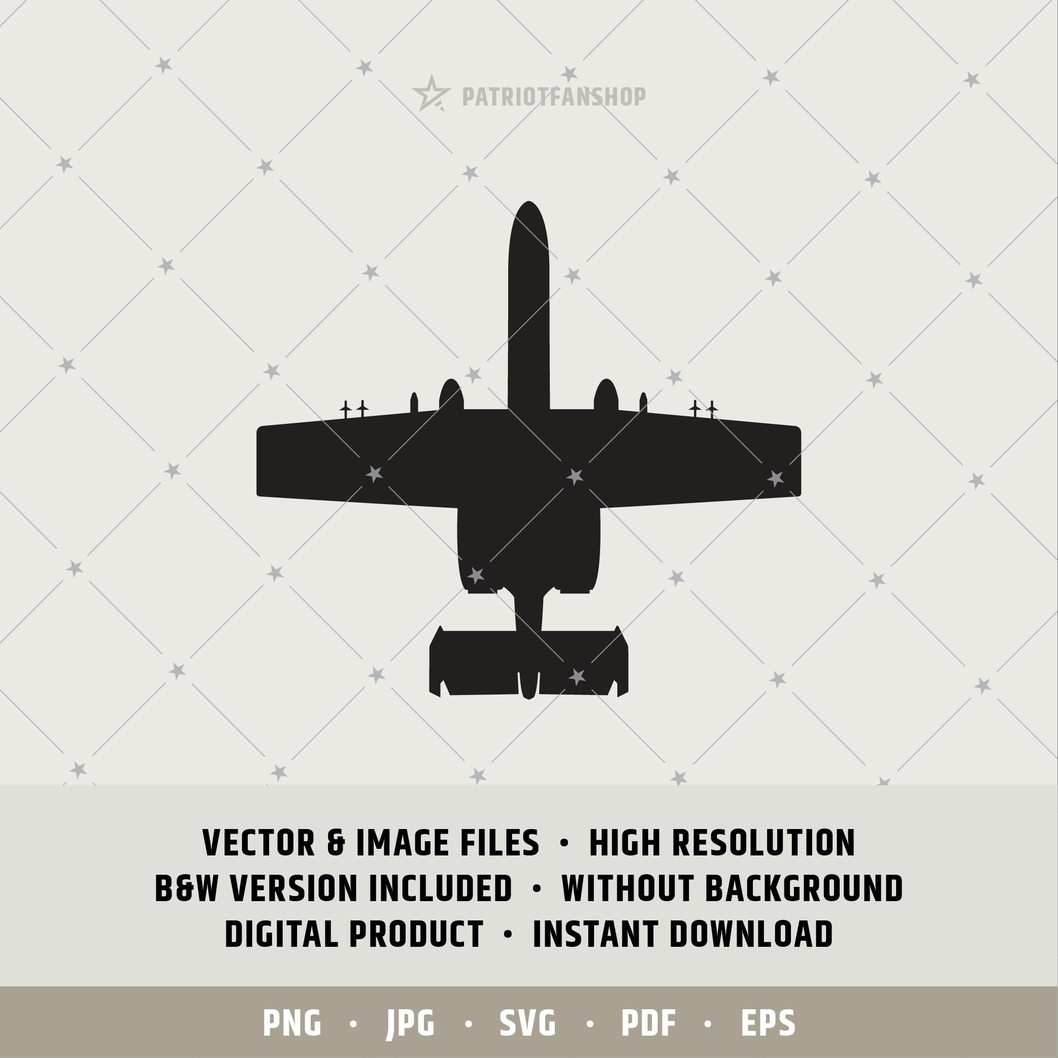 A-10 Thunderbolt Warthog Silhouette SVG, A10 USAF Png, F10 Military ...