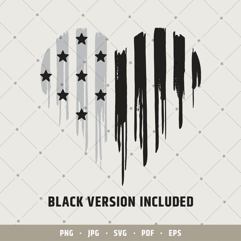 American Flag Heart SVG: Distressed 4th of July Patriotic Design ...