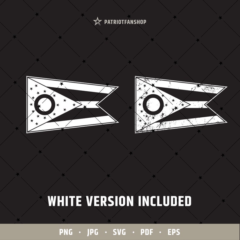 Ohio State Flag Svg | Distressed Ohio Png | Columbus Eps | Cincinnati ...