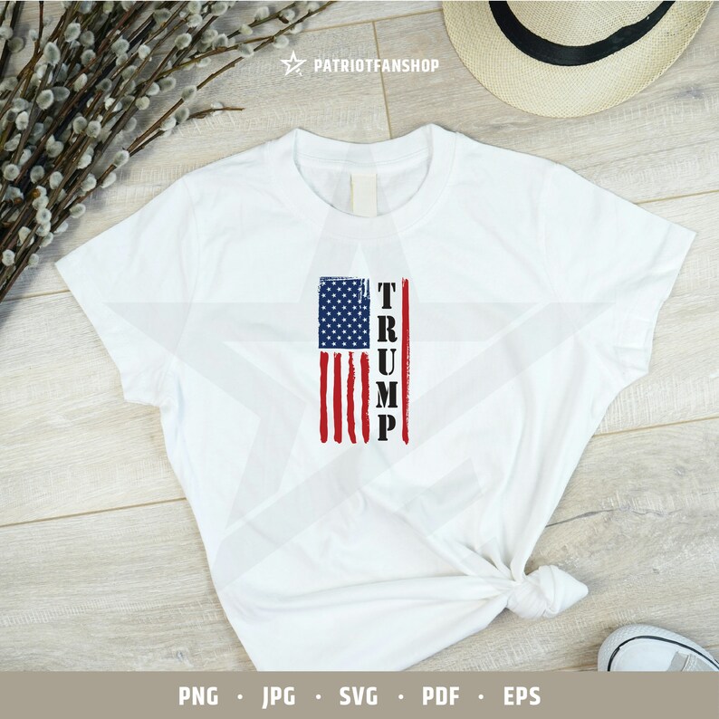 Trump American Flag SVG: Distressed Patriotic Design (digital Download ...