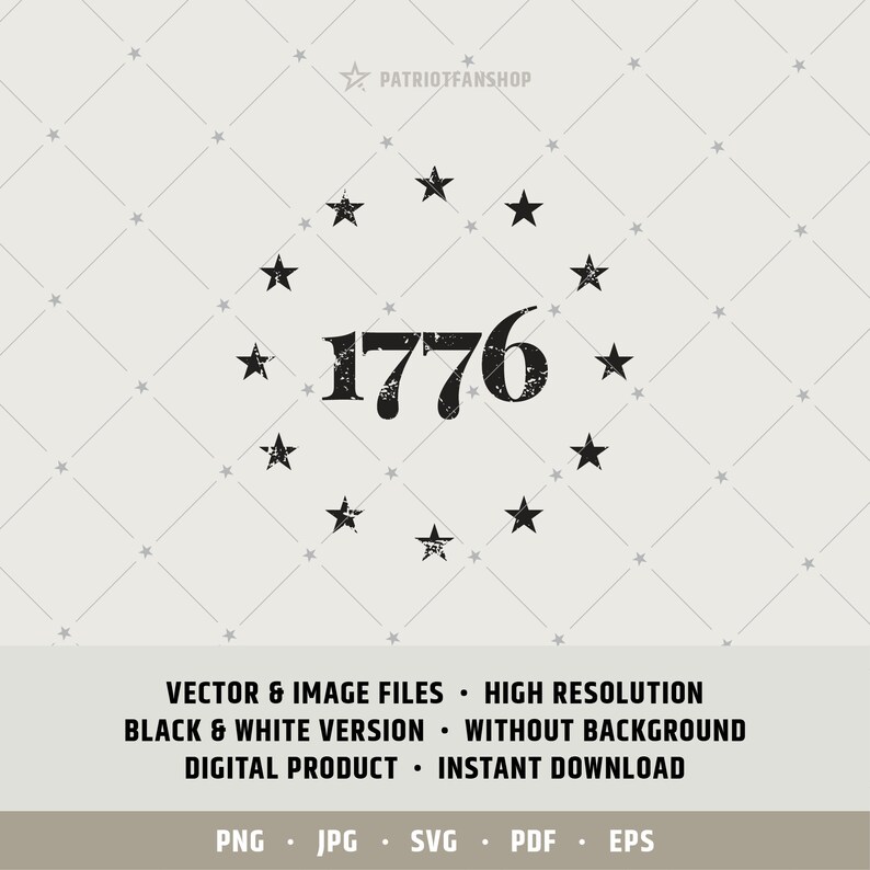 1776 Stars Circle Svg | Rough 1776 Shirt Svg | Grunge 4th of July Decal ...