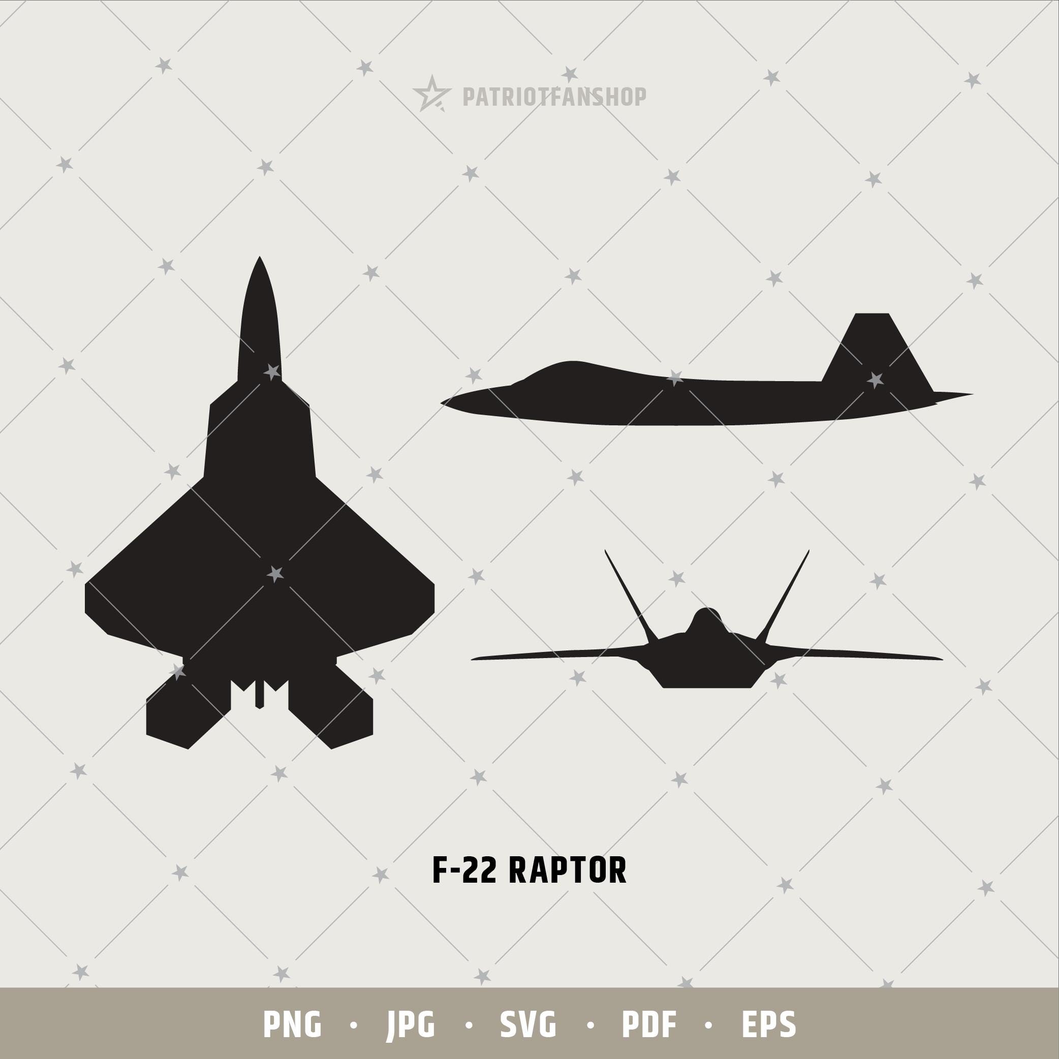F-22 Raptor Jet Fighter Bundle SVG, F22 Stealth Military Aircraft ...