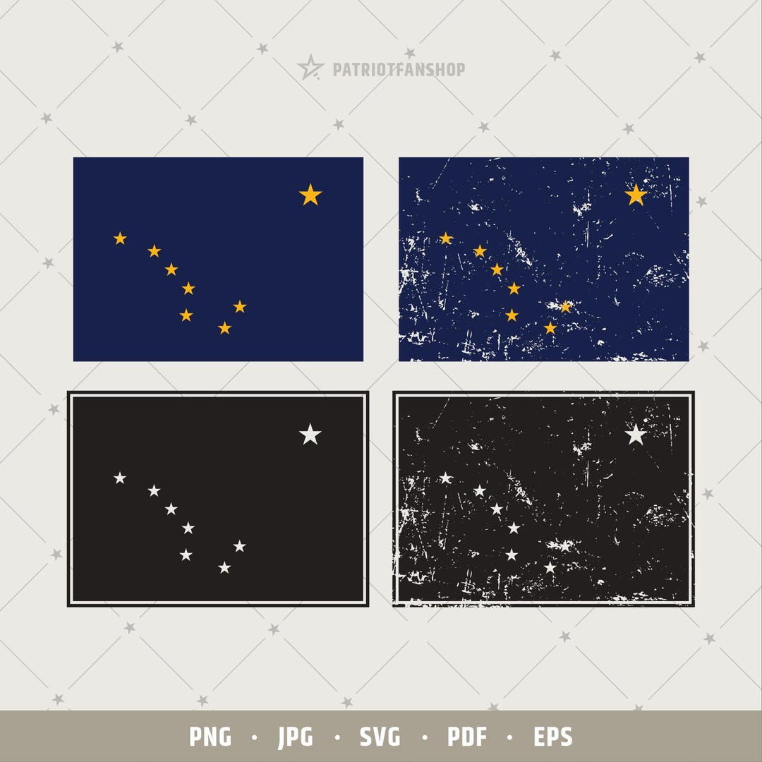 Alaska State Flag Svg, Distressed Alaska Png, Juneau Eps, Anchorage ...