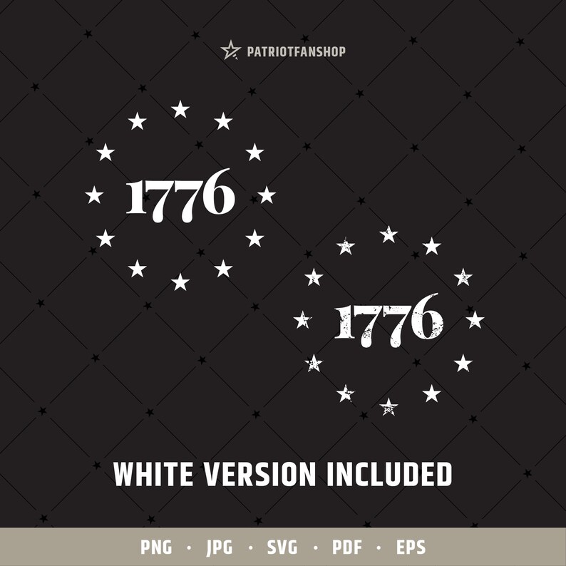 1776 Stars Circle Svg | Rough 1776 Shirt Svg | Grunge 4th of July Decal ...