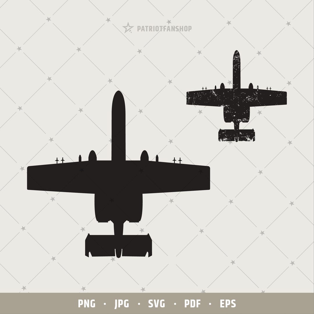 A-10 Thunderbolt Warthog Silhouette SVG, A10 USAF Png, F10 Military ...