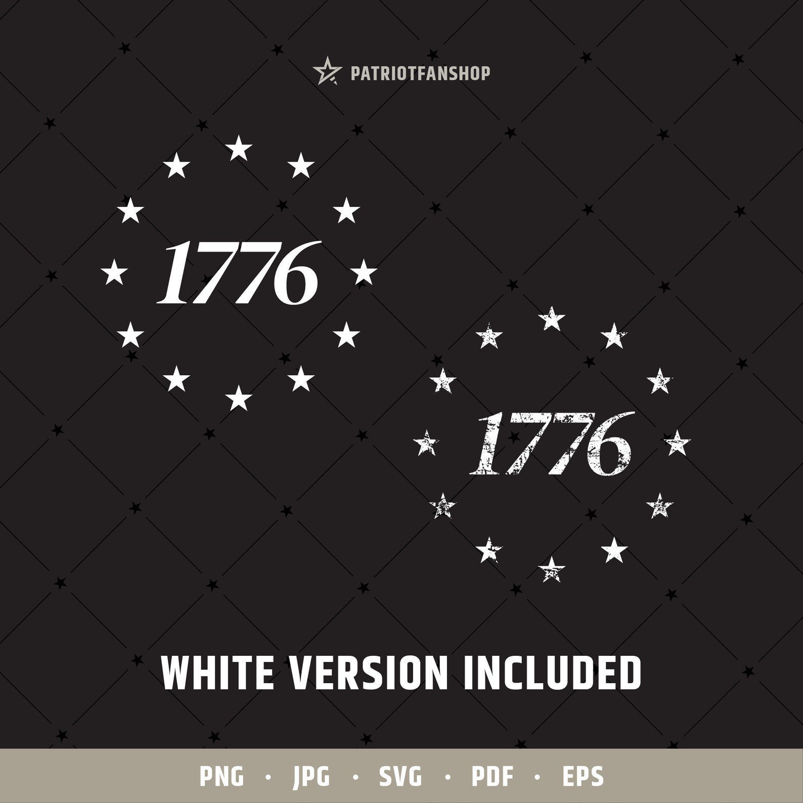 1776 Stars Circle Svg | Rough 1776 | Grunge 4th of July Decal ...