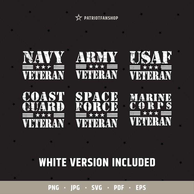 Military Veteran SVG Bundle: Army, Navy, Air Force + More (digital ...