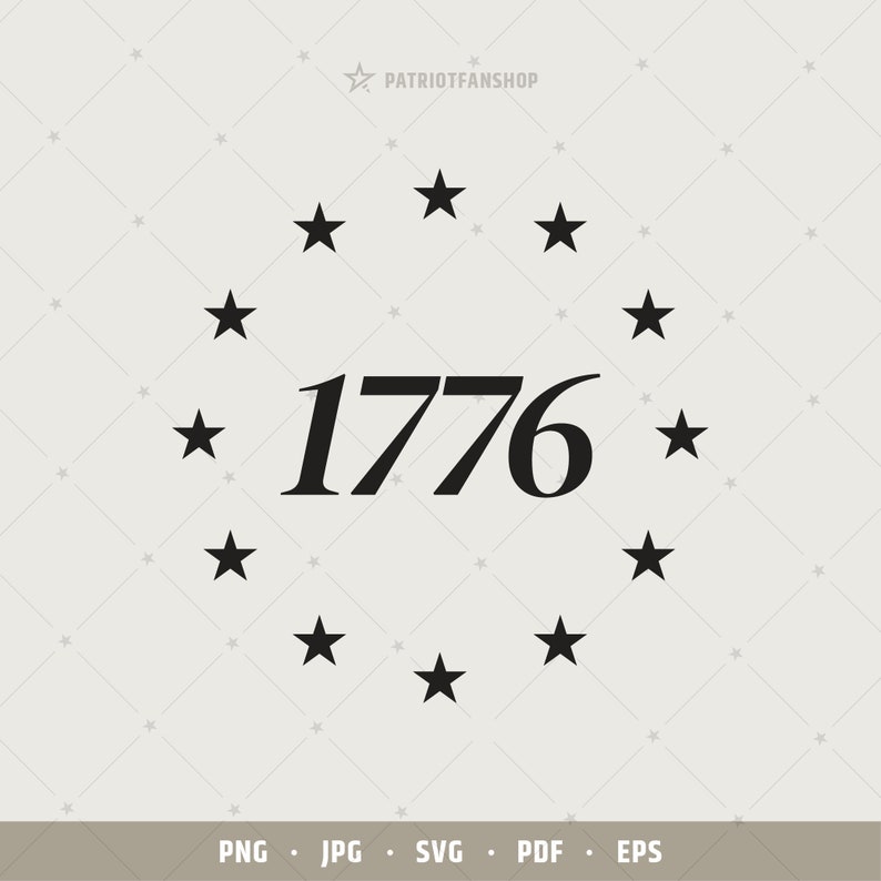 1776 Stars Circle Svg | Rough 1776 | Grunge 4th of July Decal ...
