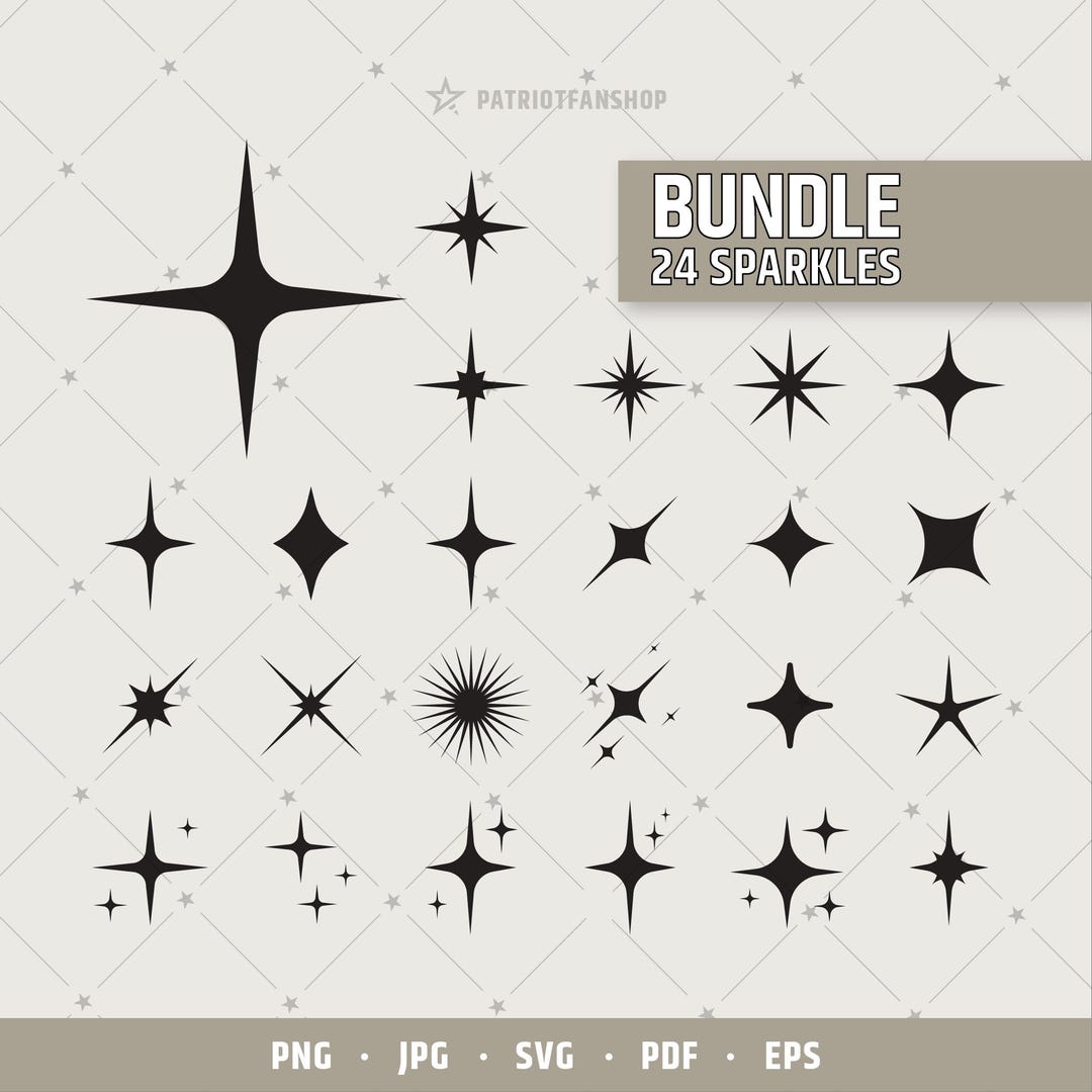 Sparkle SVG Bundle, Sparkle Cut File, Stars Eps, Sparkle Stars Vector Cut Files, Clipart for ...