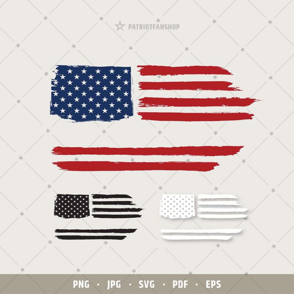 Distressed American Flag SVG: USA Grunge Clip Art (digital Download ...