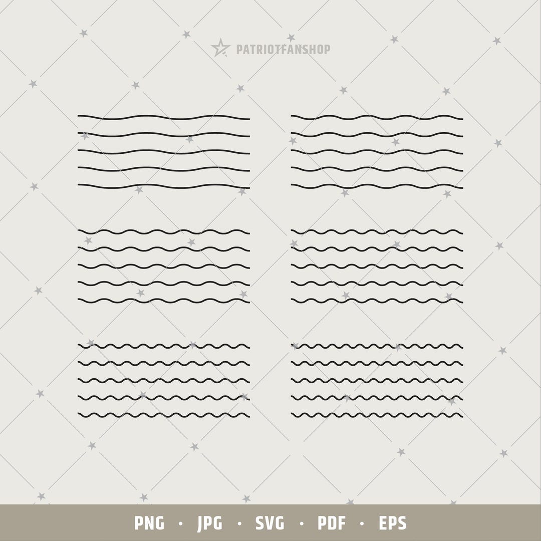 Seamless Wave Pattern SVG: Wavy Line Clipart (digital Download) | 287 ...