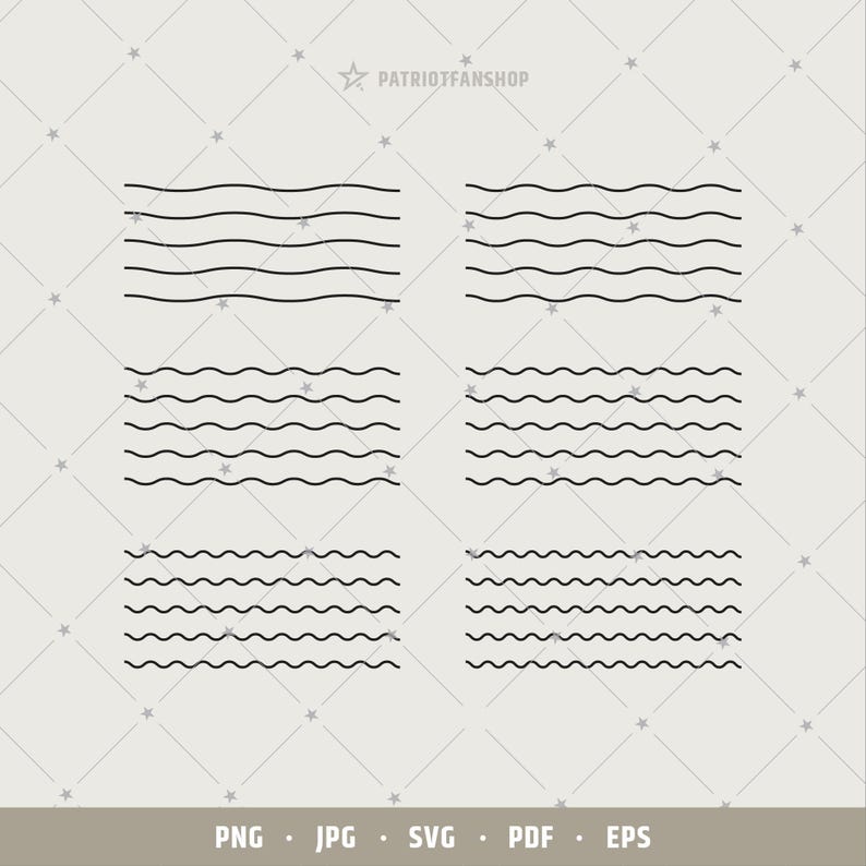 Seamless Wave Pattern SVG: Wavy Line Clipart (digital Download) | 287 ...