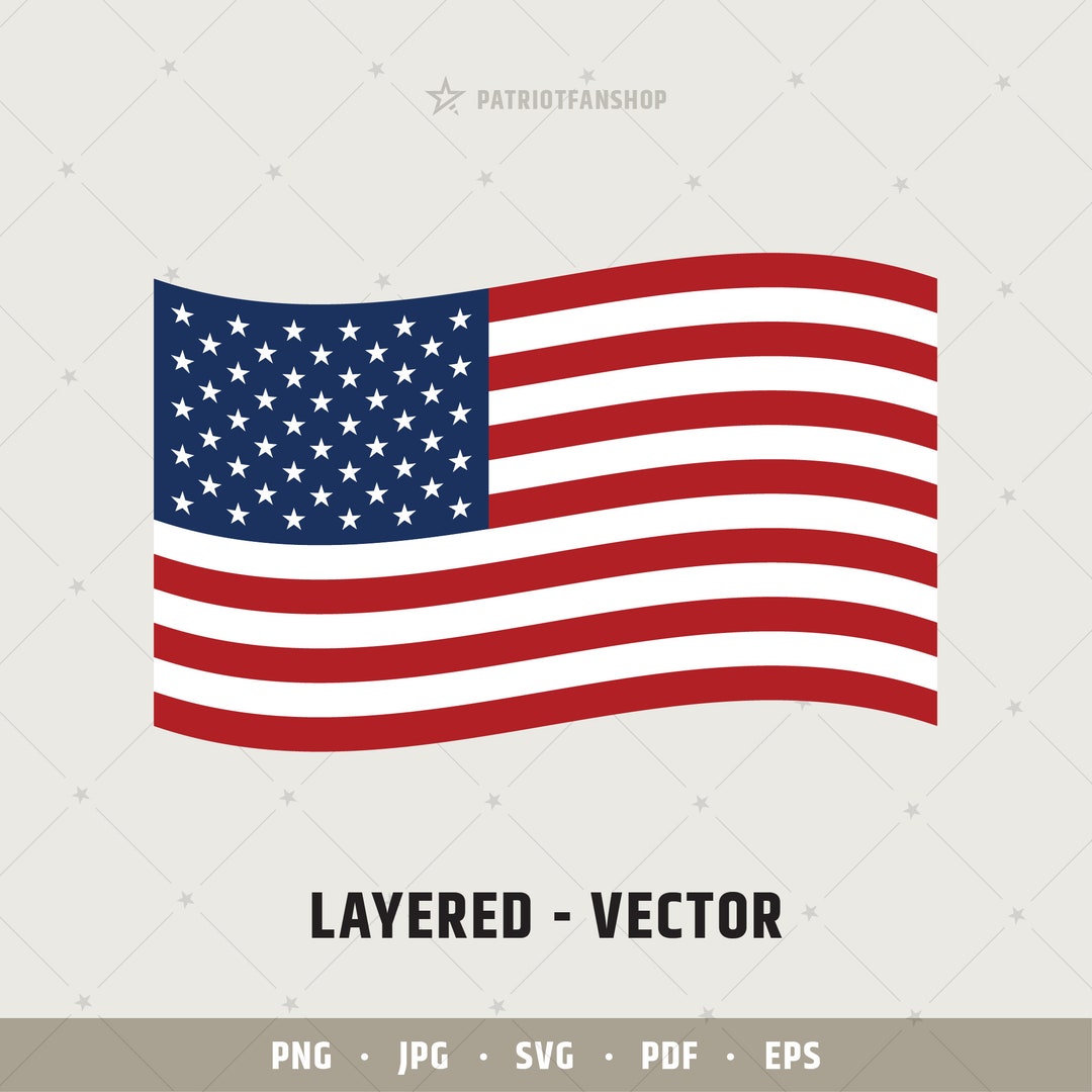 Waving American Flag SVG: Patriotic Clipart (digital Download) | 179 - Etsy