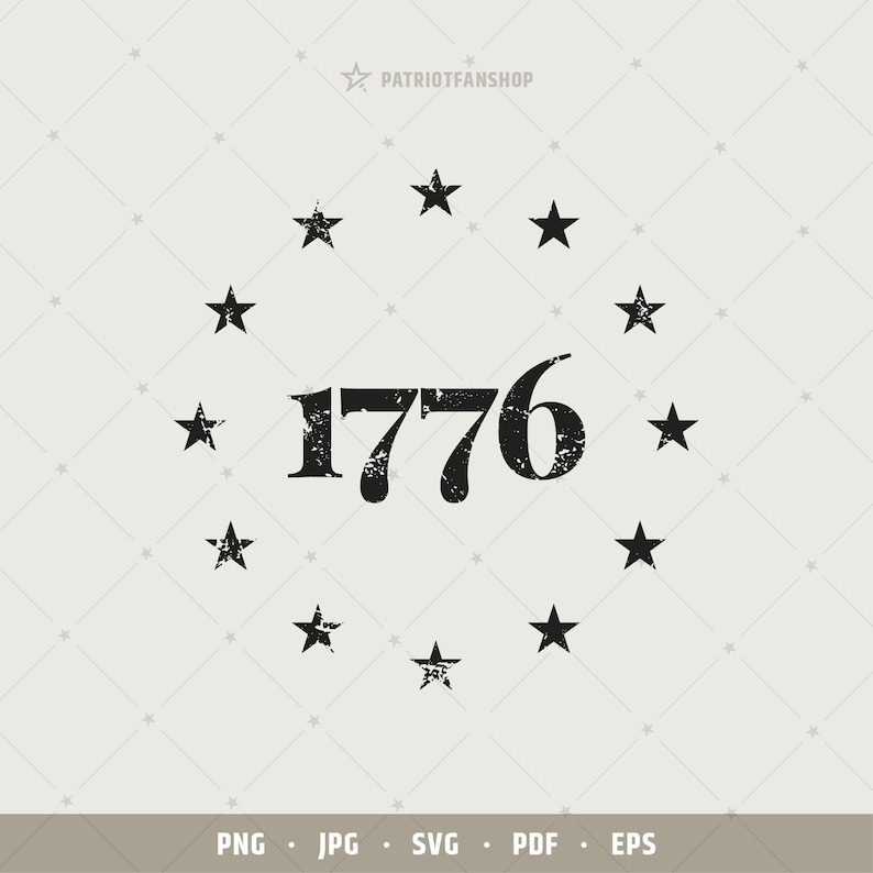 1776 Stars Circle Svg | Rough 1776 Shirt Svg | Grunge 4th of July Decal ...
