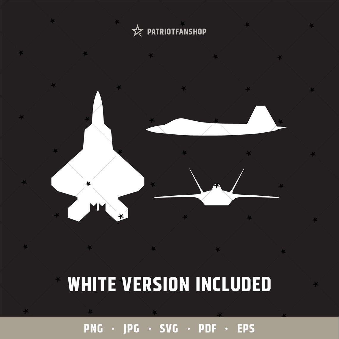 F-22 Raptor Jet Fighter Bundle SVG, F22 Stealth Military Aircraft ...