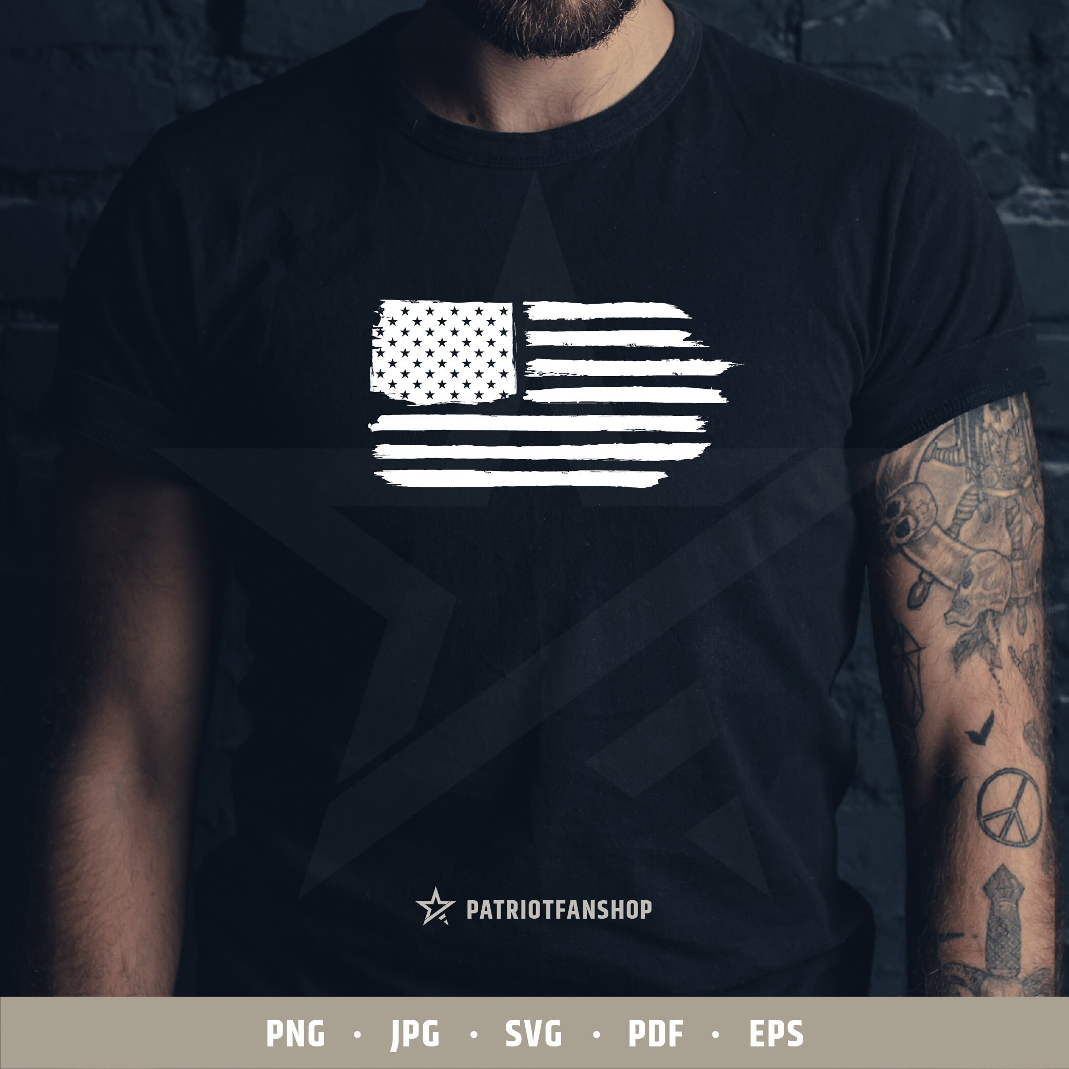 Distressed American Flag SVG: Grunge USA Clipart (digital Download ...