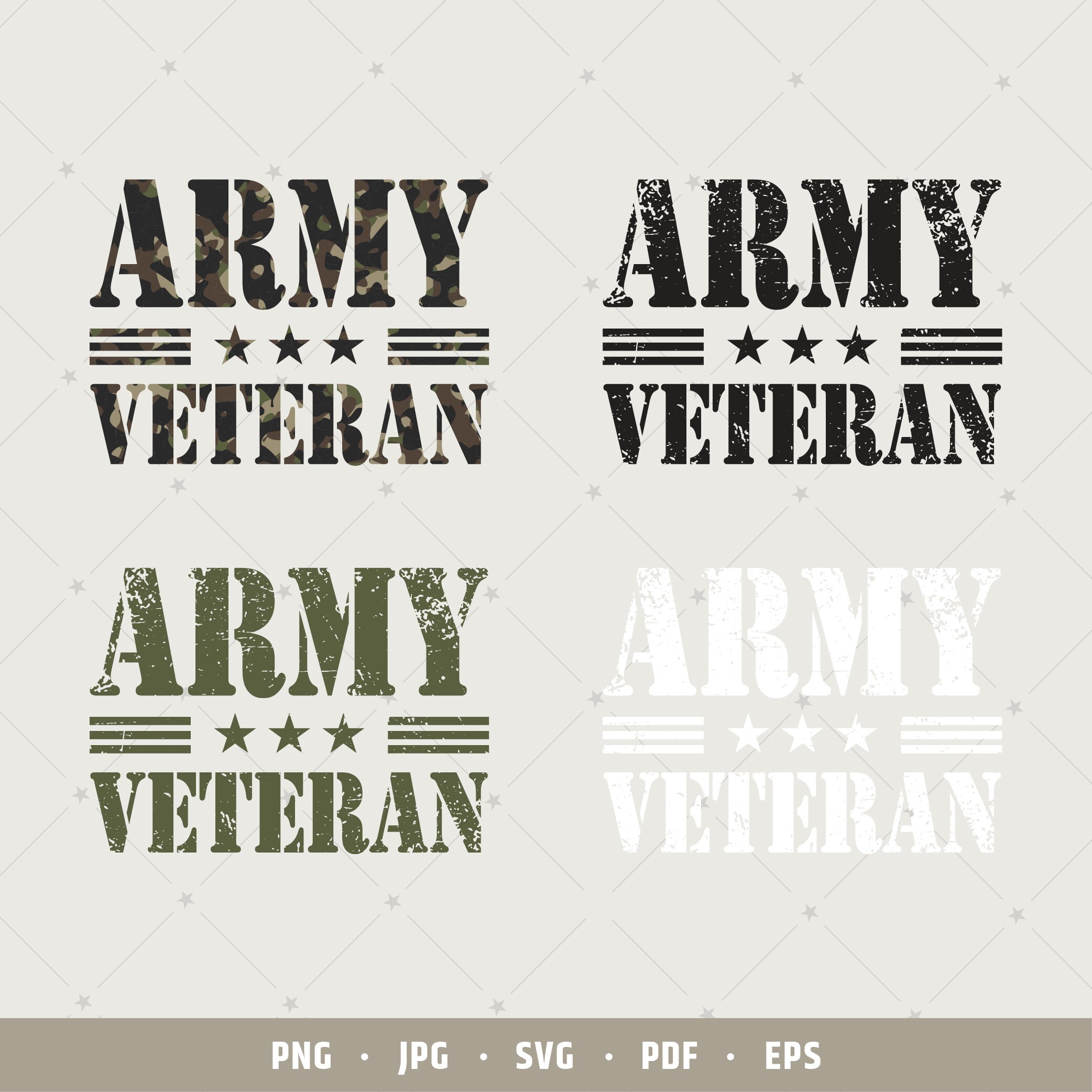 Army Veteran SVG | Distressed Military Eps | America Digital Sticker ...