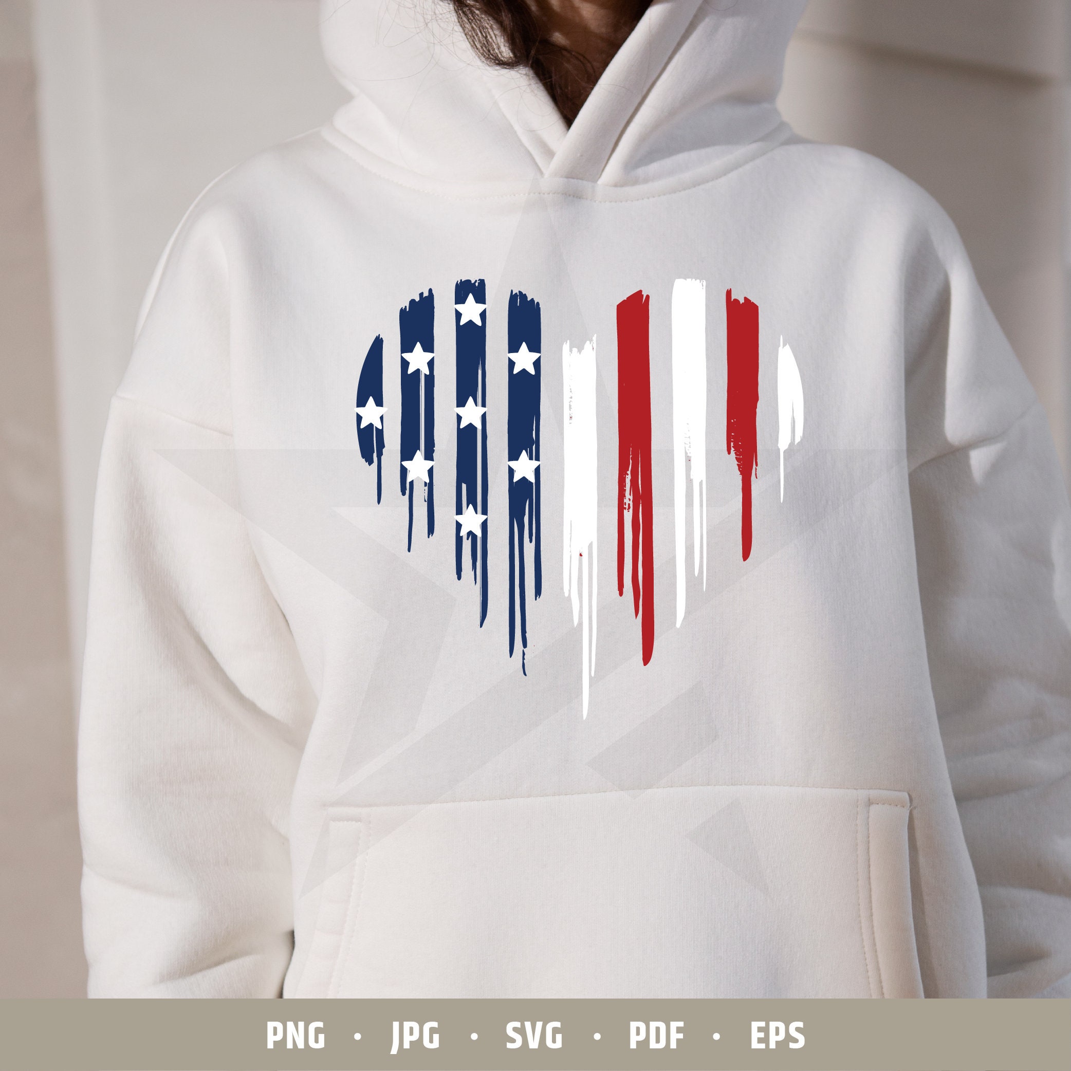 US Heart American Flag Svg, American Distressed Flag Png, 4th of July ...