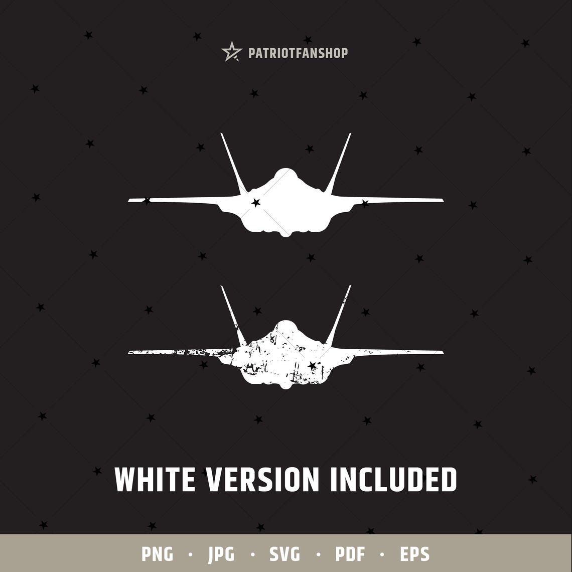 F-35 Lightning Jet Fighter Front View SVG, F35 Military Aircraft ...