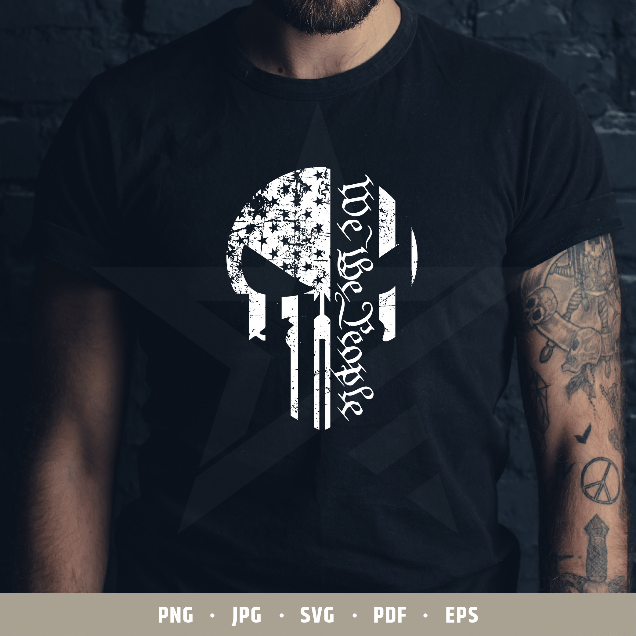Punisher Skull USA Flag SVG: We the People, 2nd Amendment (digital ...