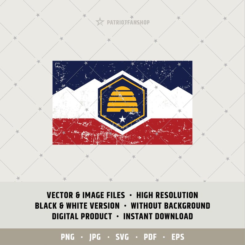 Utah State Flag Svg, Distressed Utah Png, Salt Lake City Stamp, Utah ...