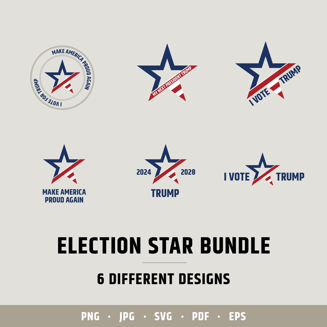US Election Clipart Bundle: Patriotic Star Designs (digital Download ...