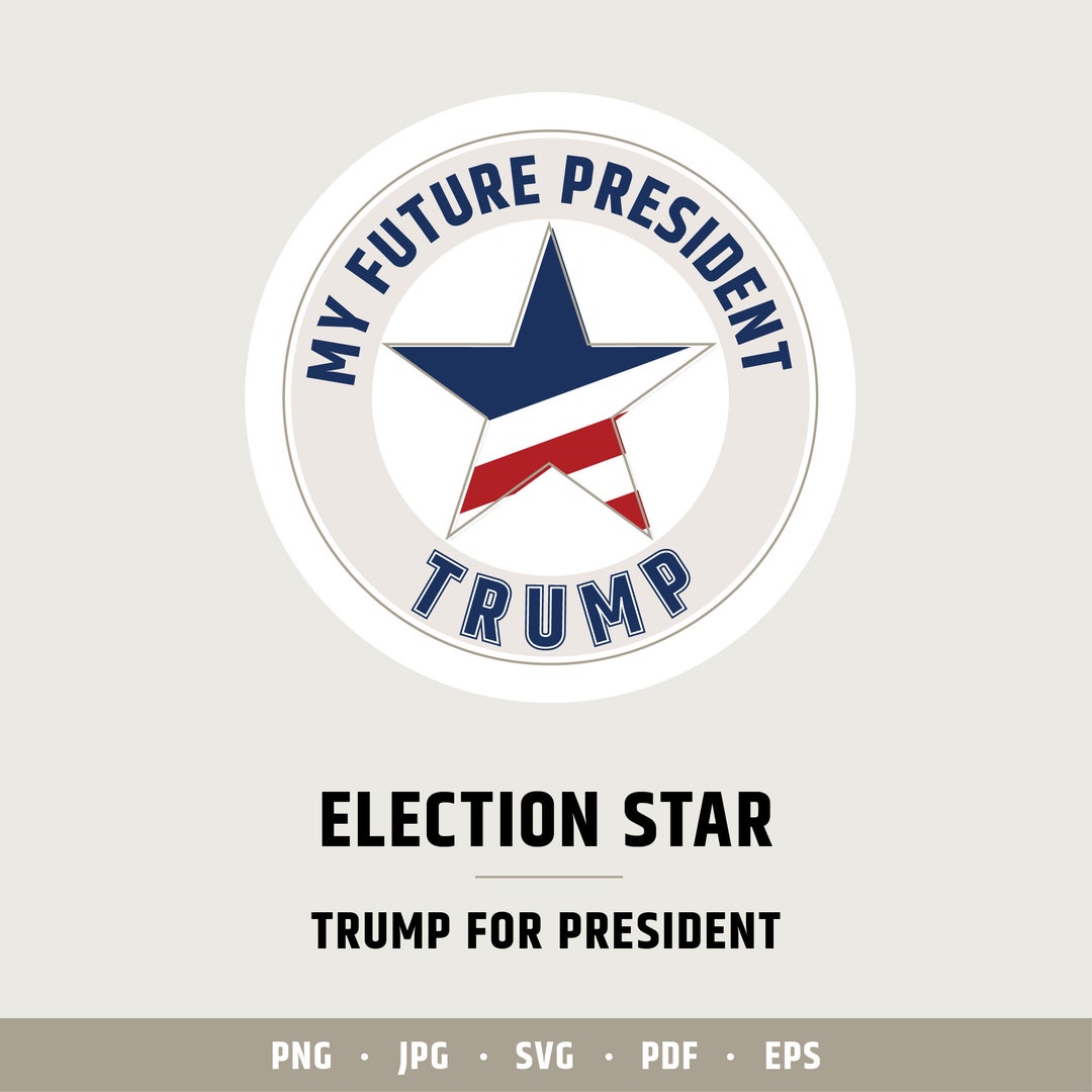 US Election Star 2024 Digital Product Campaign Clipart President Trump ...