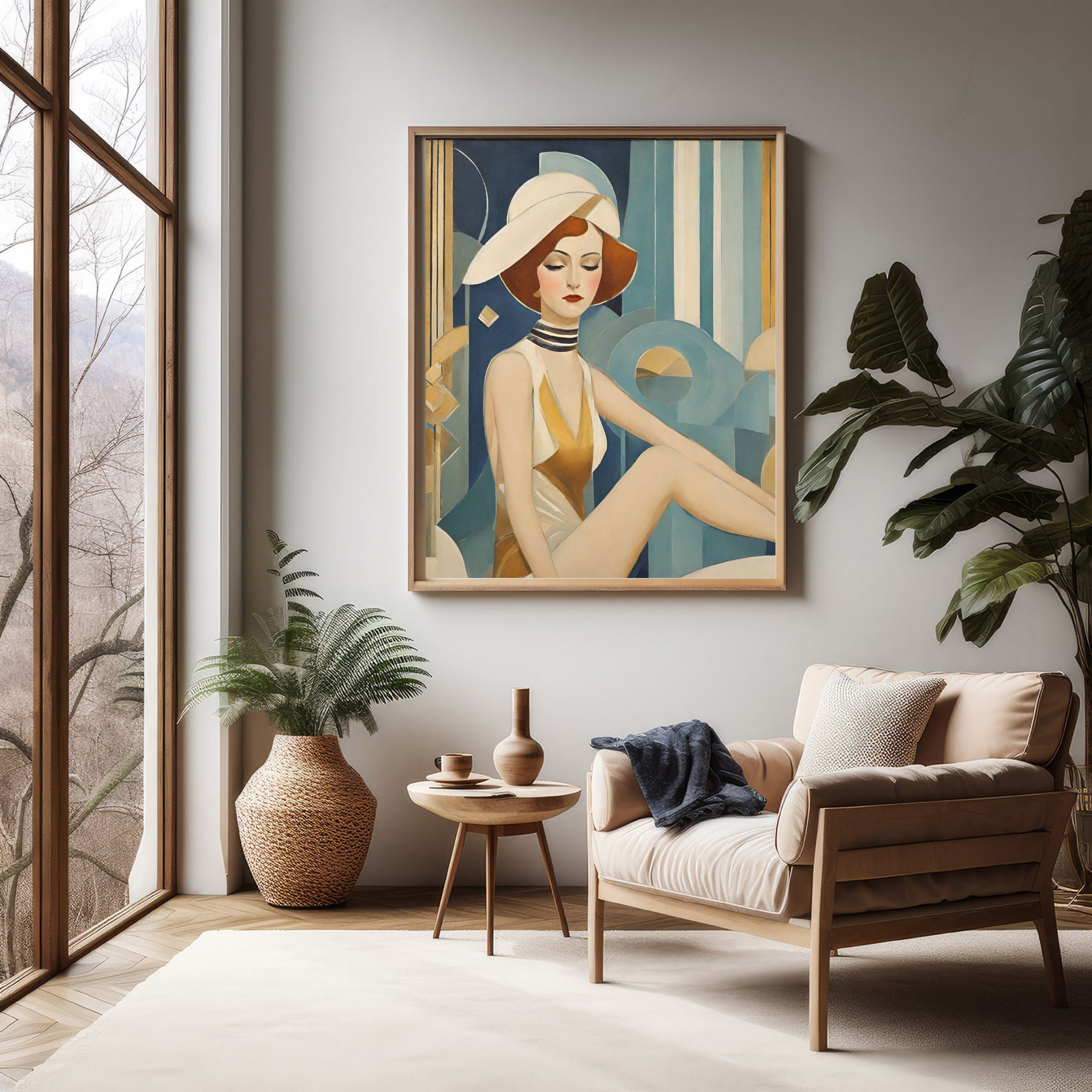 Art Deco Girl Wall Art Print Art Deco Woman Parisian Art Printable Digital Download Art Deco