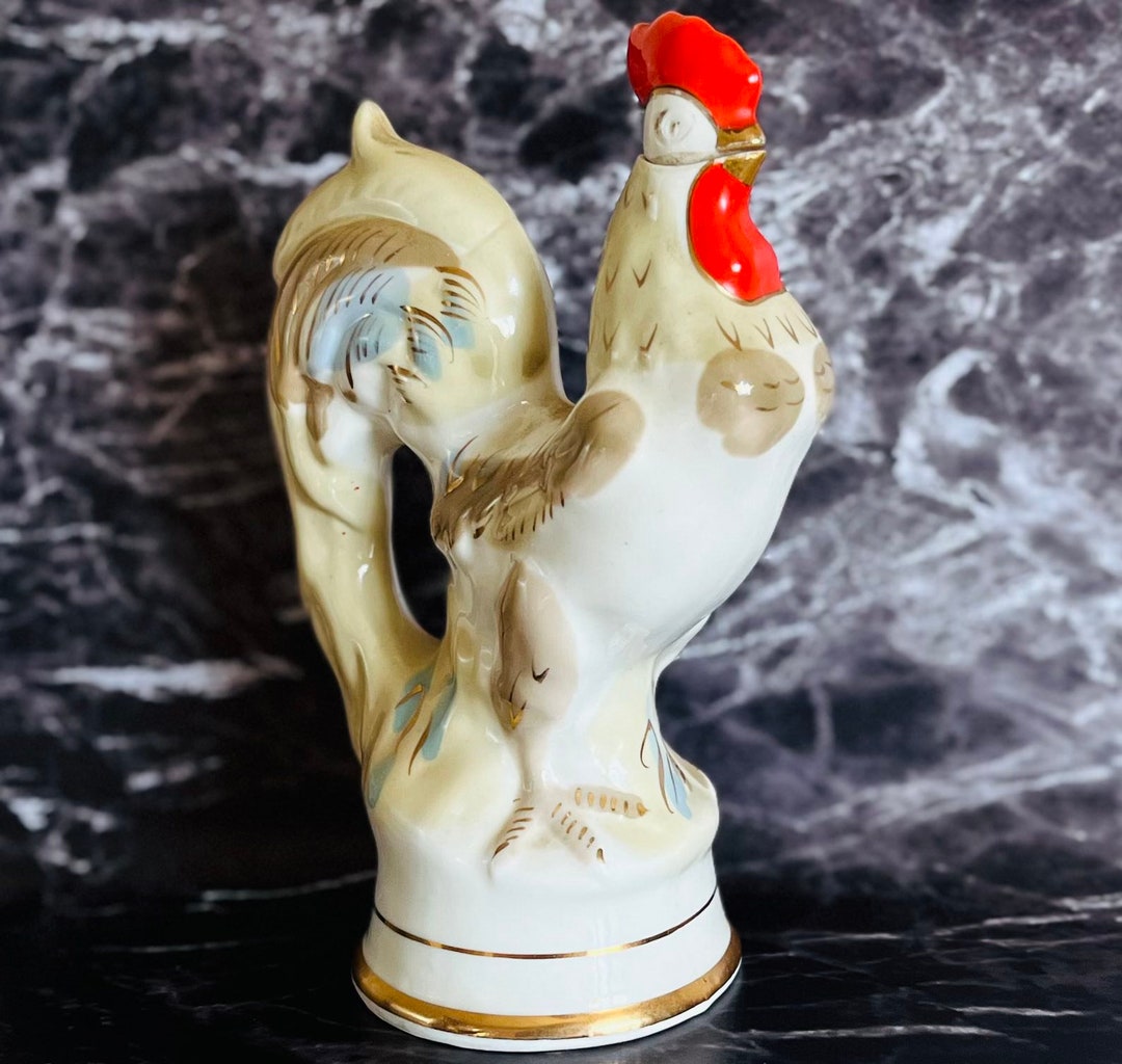 Vintage Porcelain Rooster Decanter USSR Figurine - Etsy