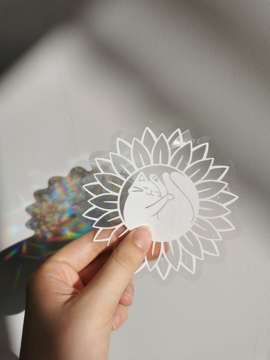 Suncatcher Sticker cat Sun Catcher Window Decoration Handmade - Etsy