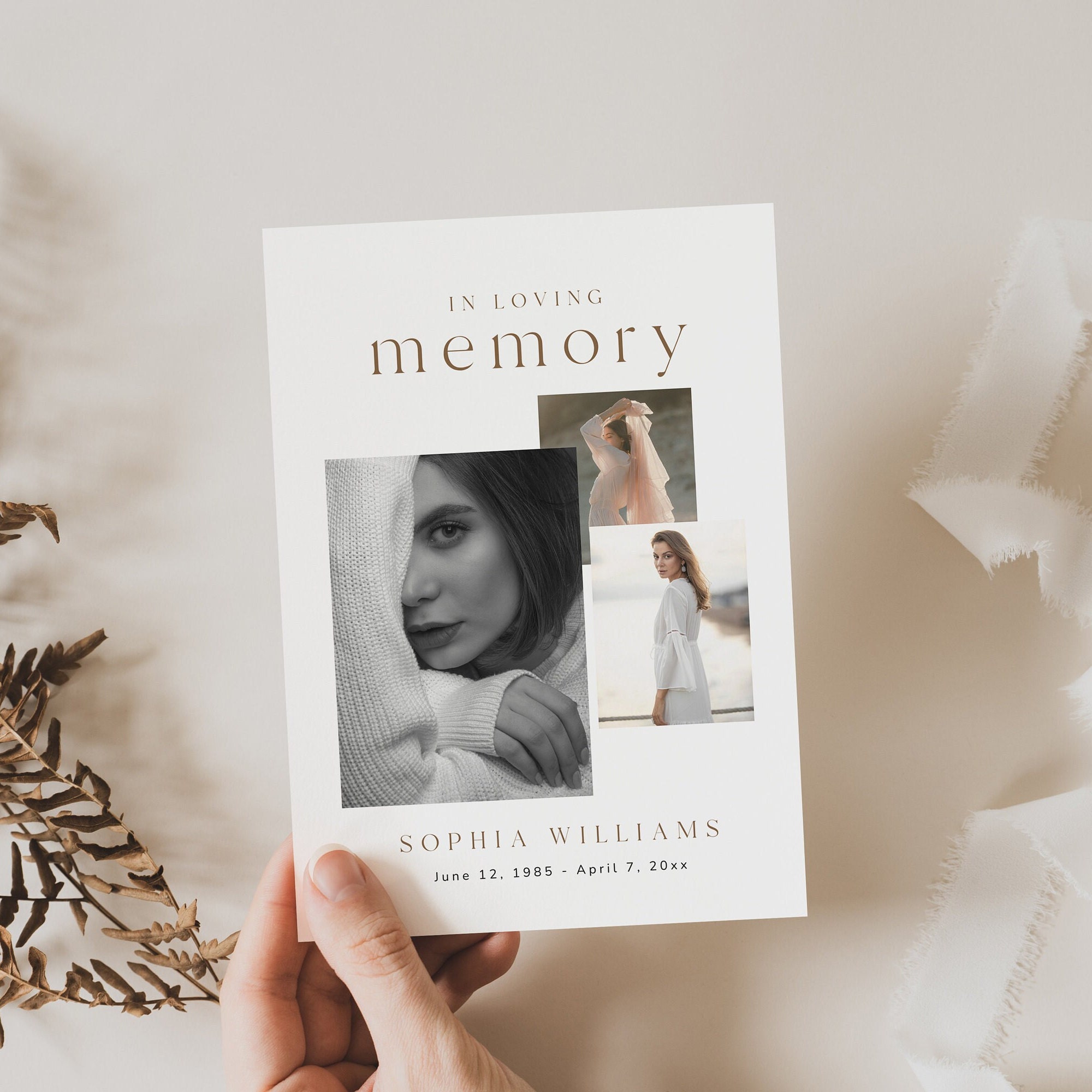 In Loving Memory Funeral Program Template, CANVA Modern Memorial ...