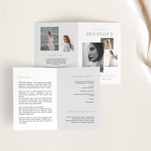In Loving Memory Funeral Program Template, CANVA Modern Memorial ...
