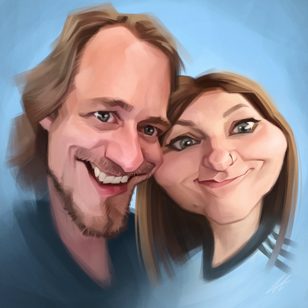 Personalized COLOR Caricature/hand Drawn Artwork/custom Portrait ...