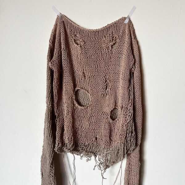 Distressed Sweater - Etsy