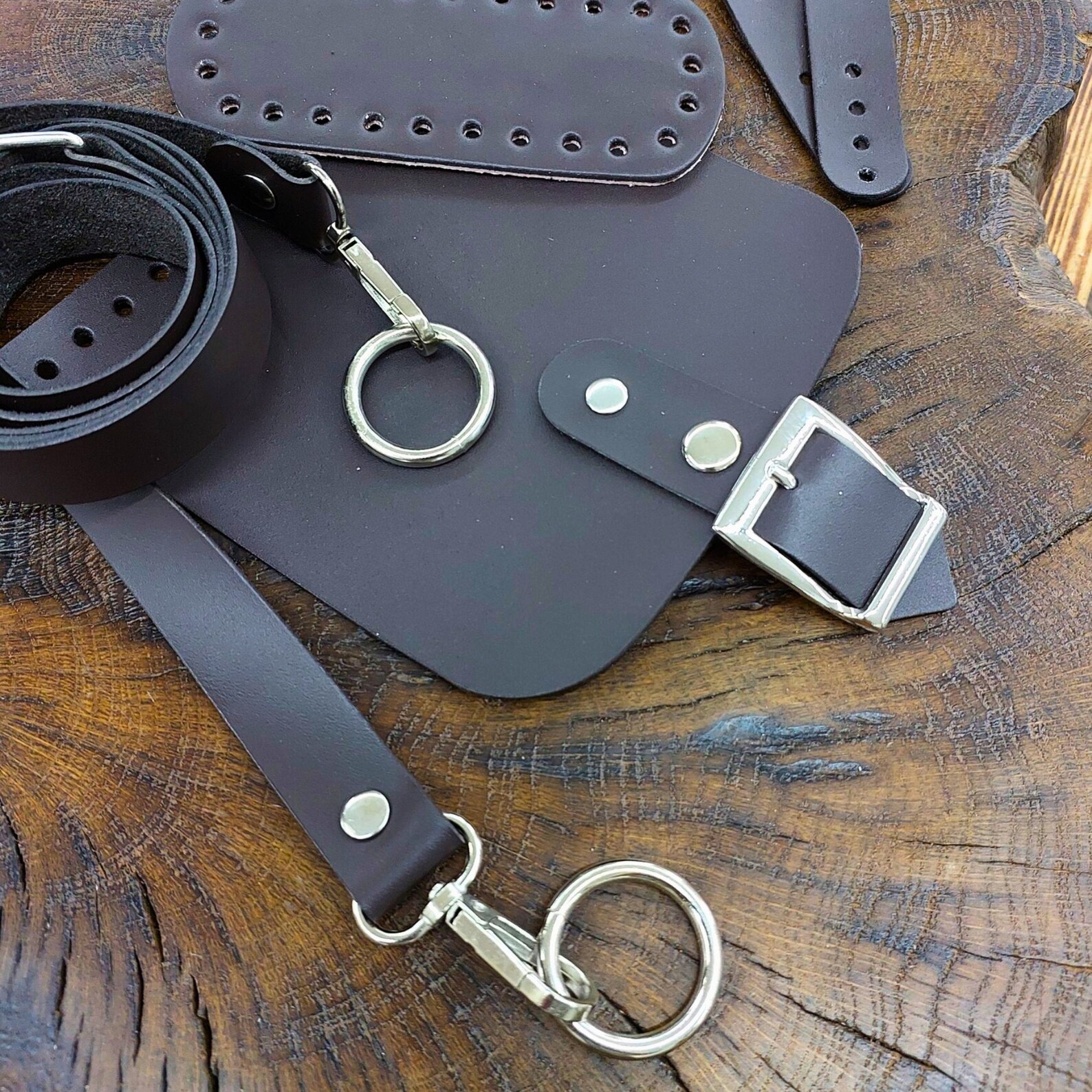 Leather Crochet Bag Kit, DIY Crocheting Supplies, Shoulder Bag Making ...