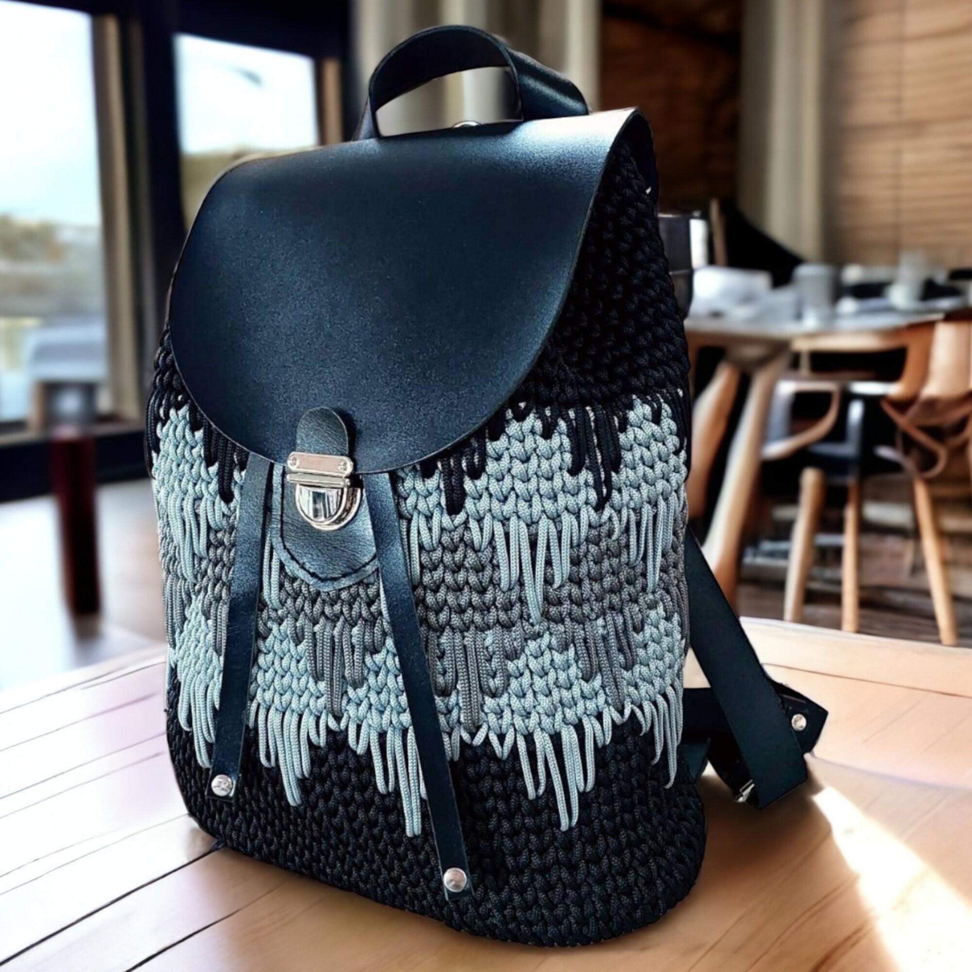 Diy Crochet Backpack, Leather Kit for Crochet Backpack Et Fo, Knitting ...