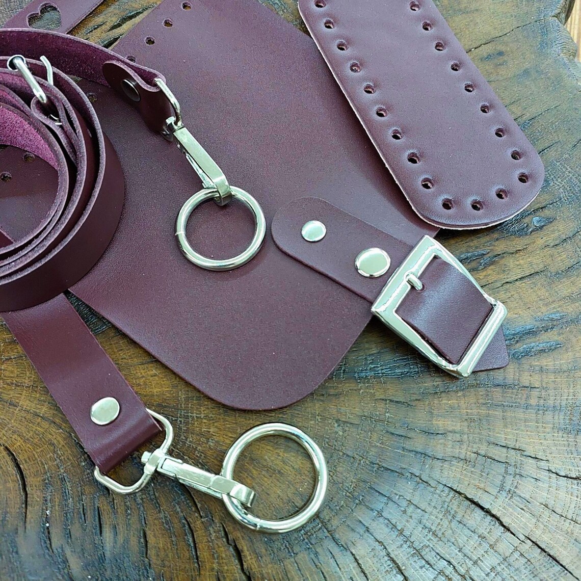 Leather Crochet Bag Kit, DIY Crocheting Supplies, Shoulder Bag Making ...