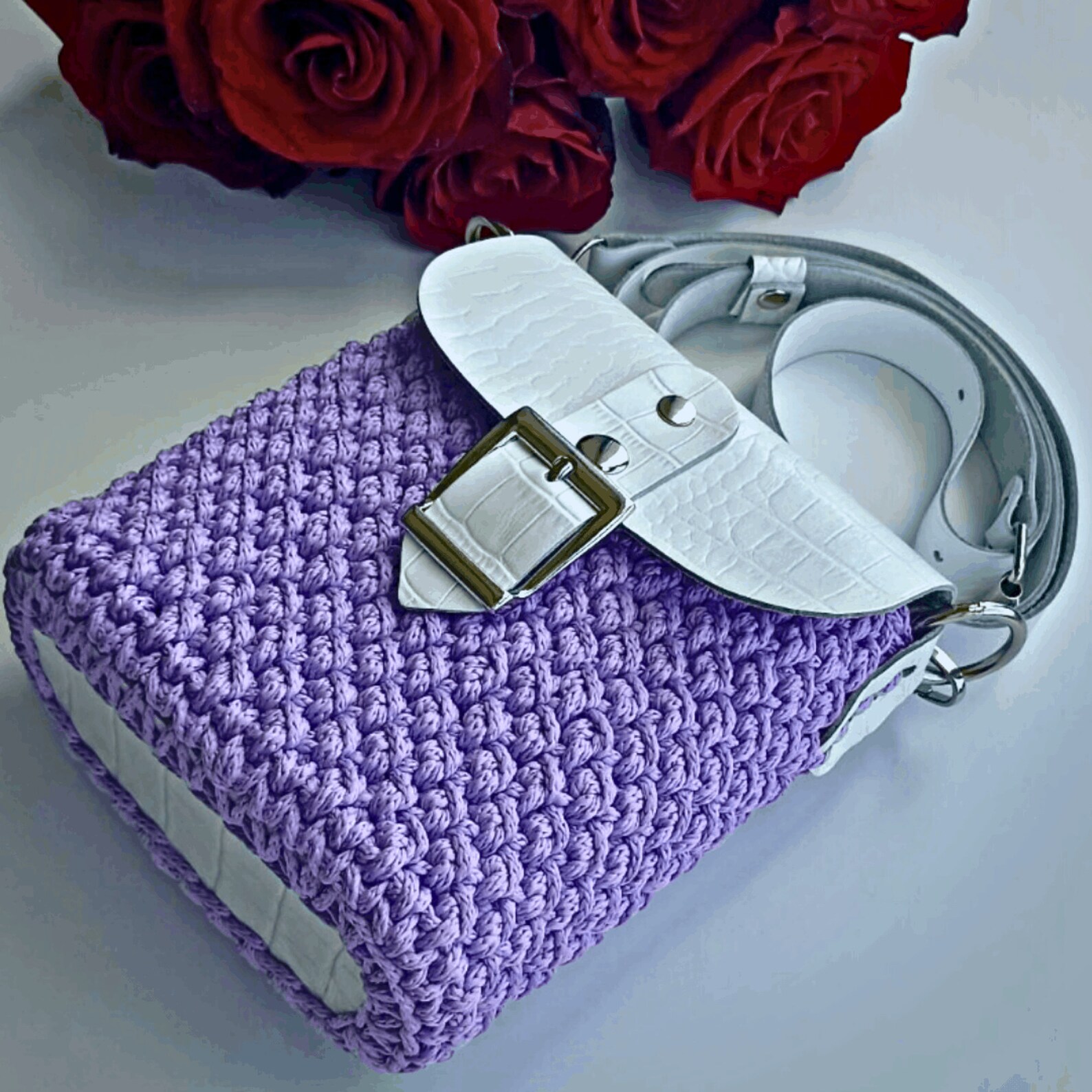 Leather Crochet Bag Kit, DIY Crocheting Supplies, Shoulder Bag Making ...