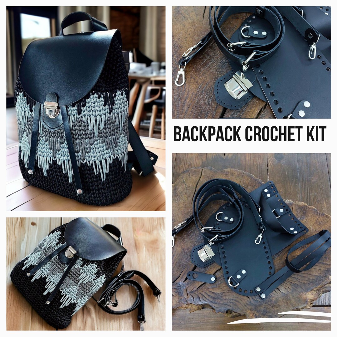 Diy Crochet Backpack, Leather Kit for Crochet Backpack Et Fo, Knitting ...