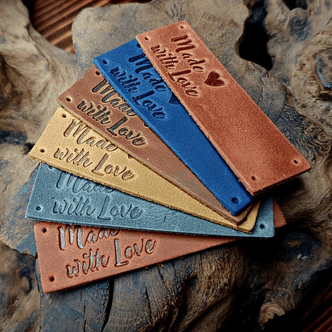 Personalized Leather Tags Custom Labels, Knitting Leather Labels ...