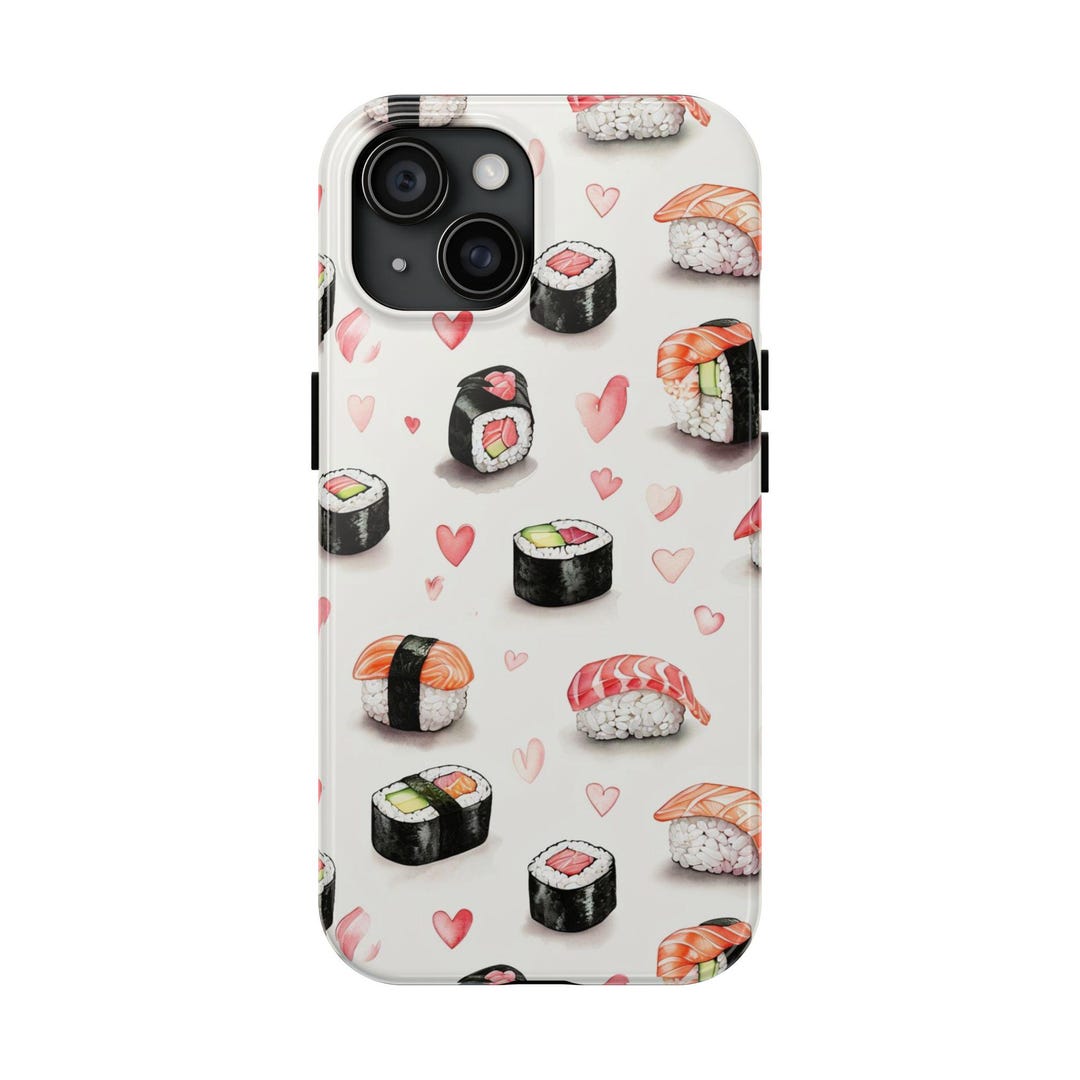 Hand-drawn Watercolor Sushi Heart Phone Case - Cute and Durable iPhone ...