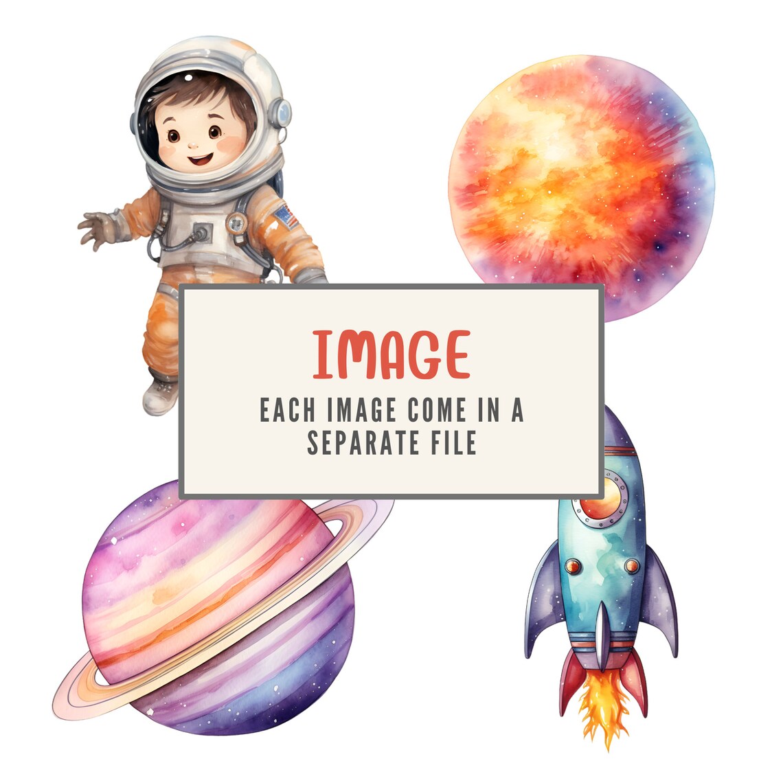 Watercolor Space Clipart, Cosmic Galaxy PNG Files, Starry Night Sky ...