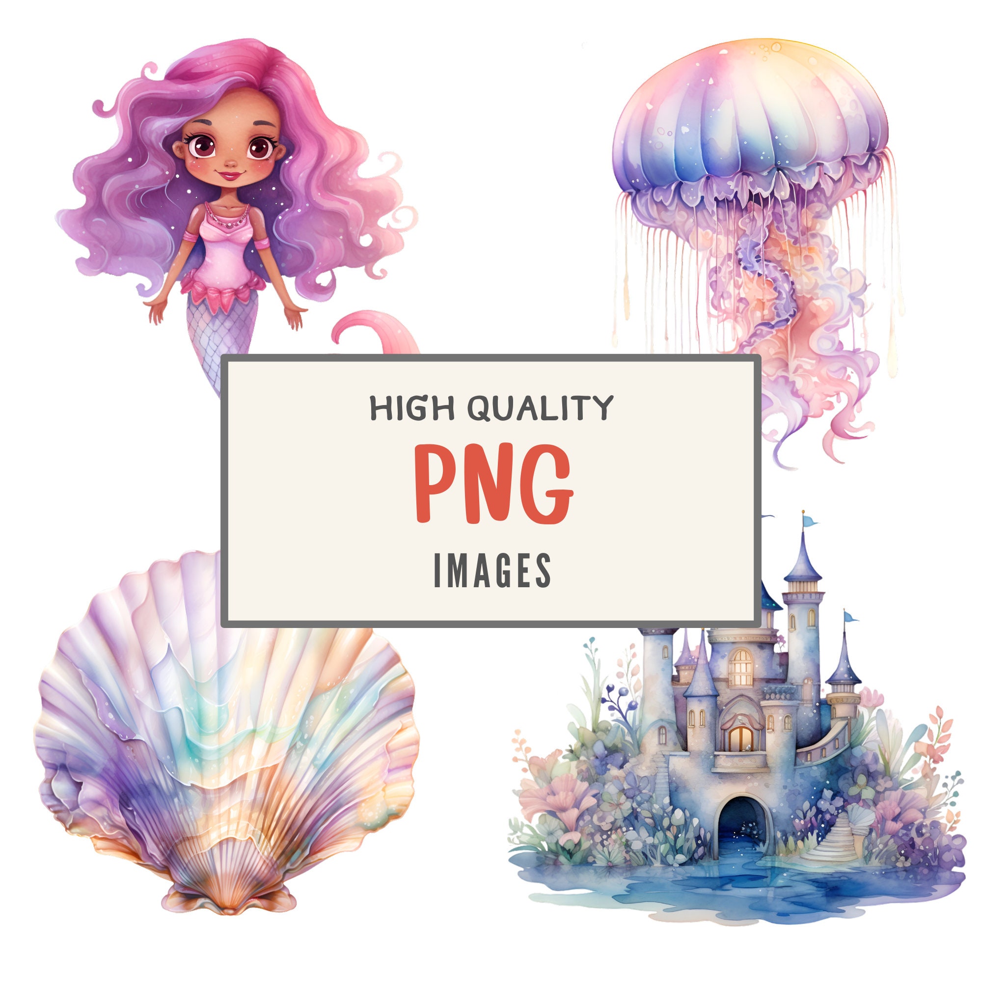 Black Mermaid PNG File, Instant Download, Afro Mermaid Clipart, Digital ...