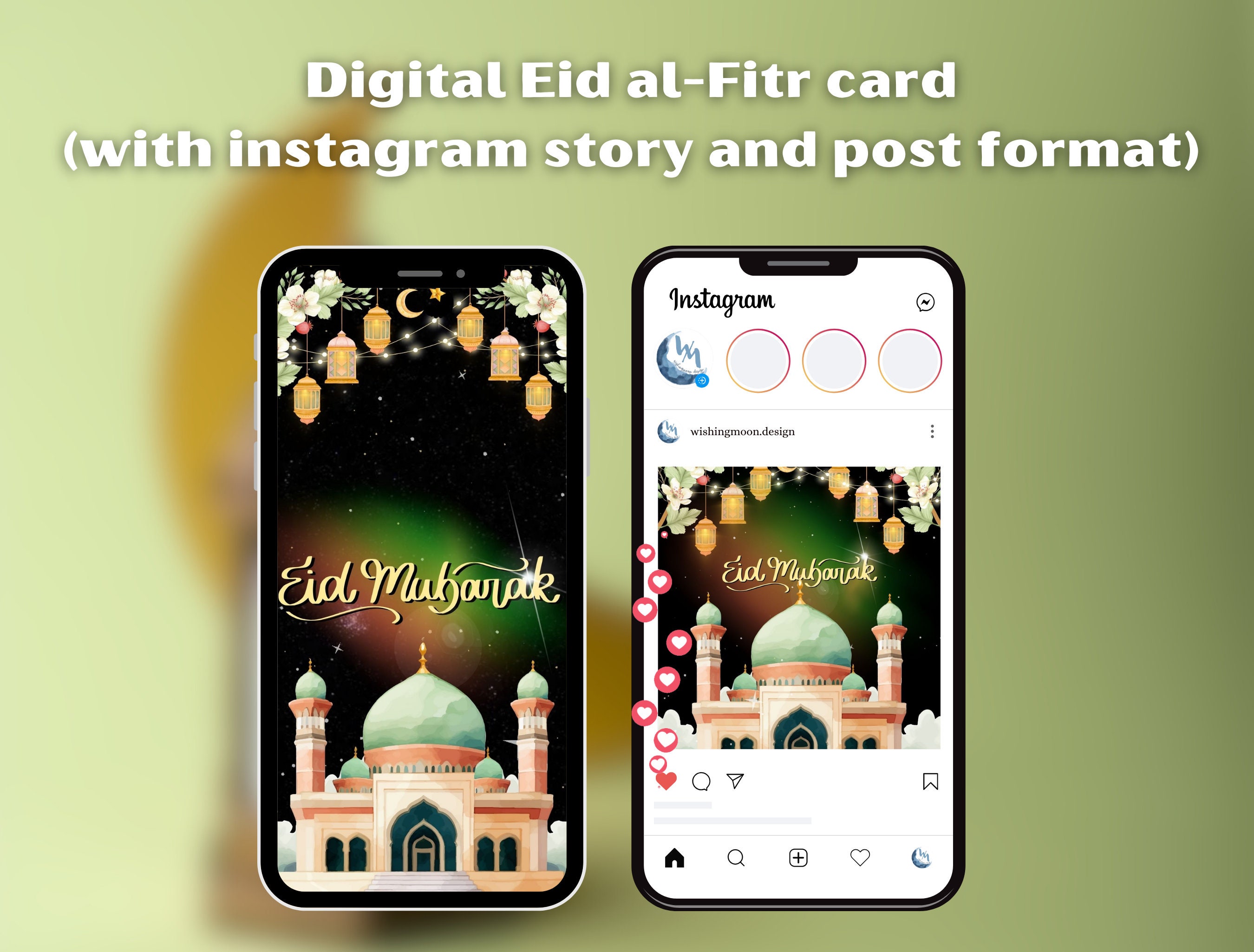 Eid Card Printable Eid Card Digital Eid Card Eid Gift Eid Al-fitr Eid ...