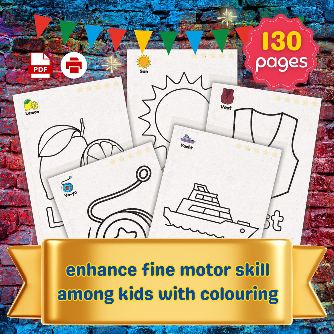 130 Coloring Pages, Coloring Book, Learning Kit, Busy Book Work Book ...